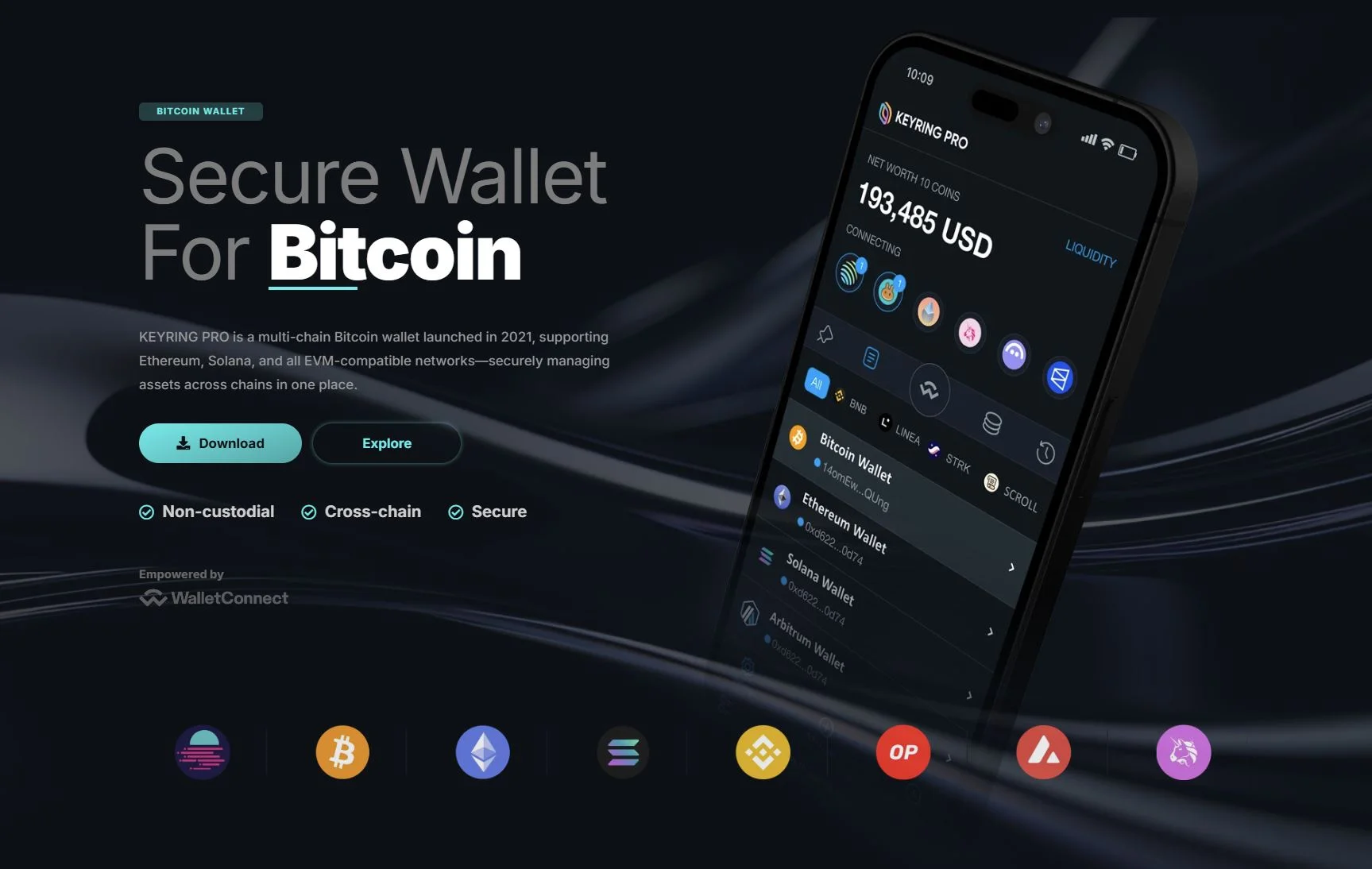 KEYRING PRO | Secure Bitcoin Wallet | Support SOL, ETH, etc.